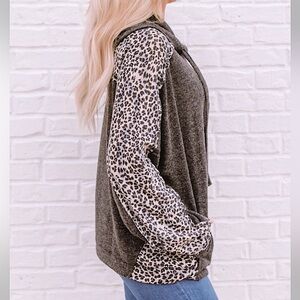 easel | Tops | Easel Rust Leopard Print Hoodie Small | Poshmark